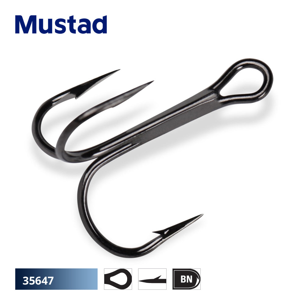 Mustad Round Treble Hooks — Lines & Lures