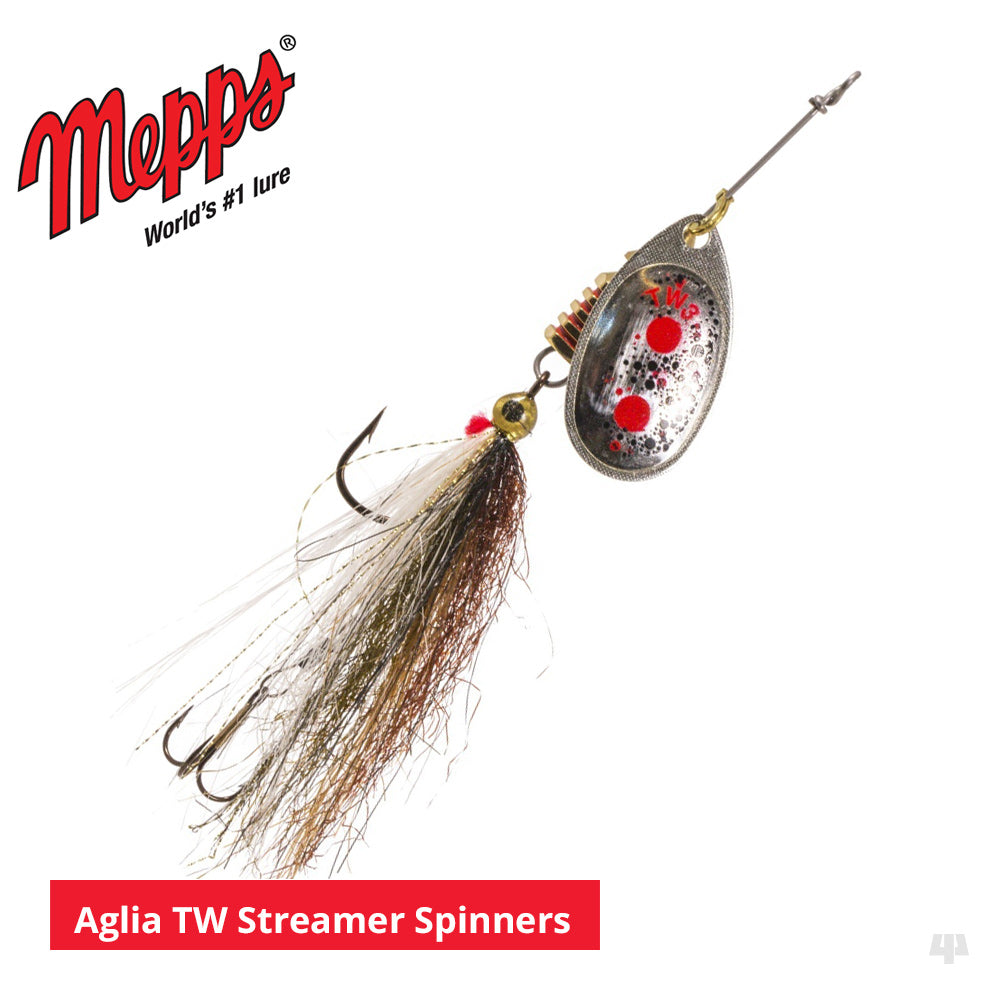 Mepps Aglia TW Silver Streamer Spinners — Lines & Lures