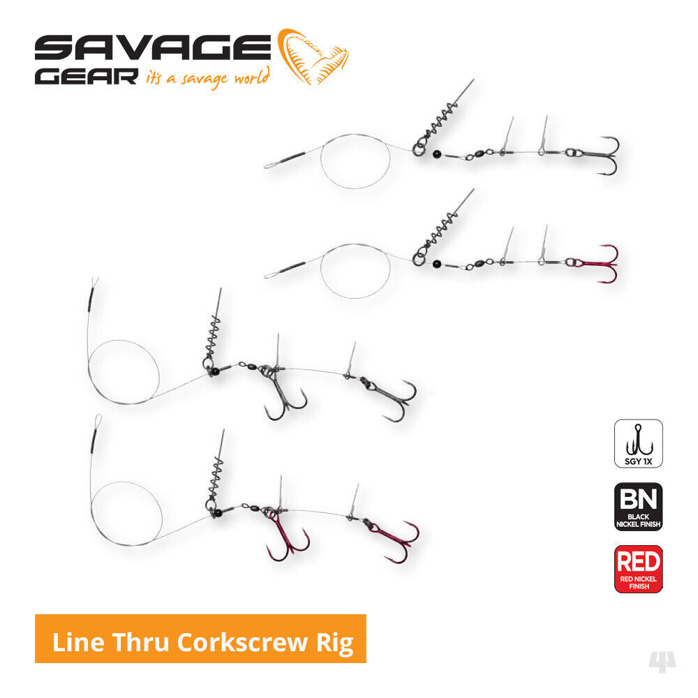 Savage Gear Line Thru Corkscrew Rigs — Lines & Lures